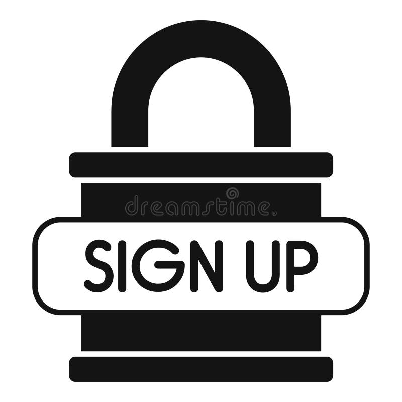 Sign Up Padlock Symbolizing Account Security and Online Registration ...