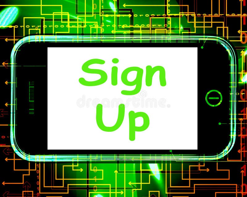 Sign Up on Phone Shows Join Membership Register Stock Illustration ...