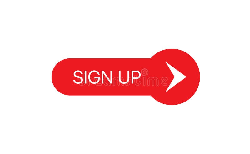 Sign Up Red Button Vector Illustration for Web Stock Vector ...