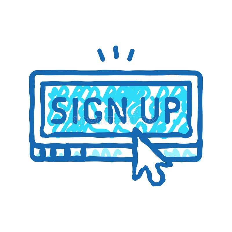 Sign Up Registration Icon Doodle Illustration Stock Vector ...
