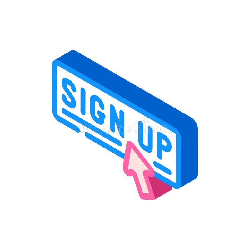 Sign Up Registration Isometric Icon Vector Illustration Stock ...