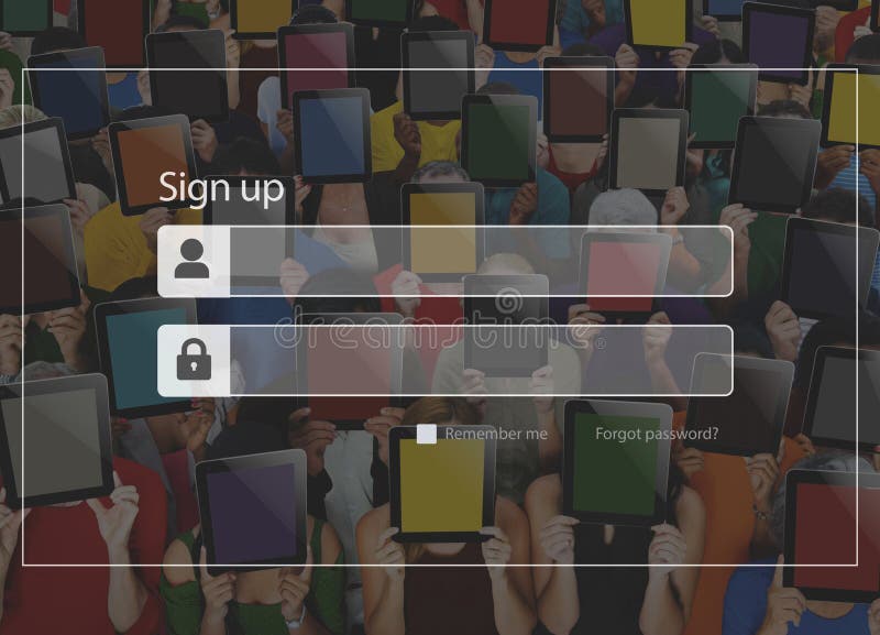 Sign Up Registration Password Privacy Security Concept Stock ...