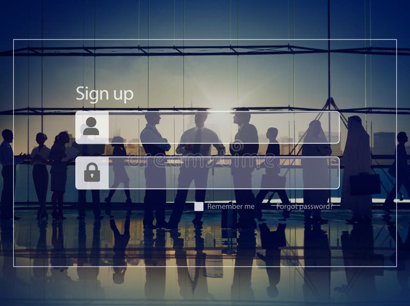 Sign Up Registration Password Privacy Security Concept Stock Image ...