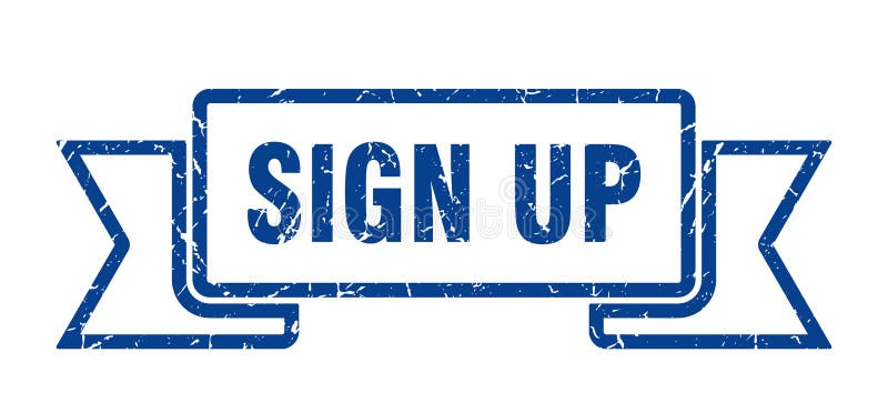 Sign up ribbon. stock vector. Illustration of seal, textured - 153373002