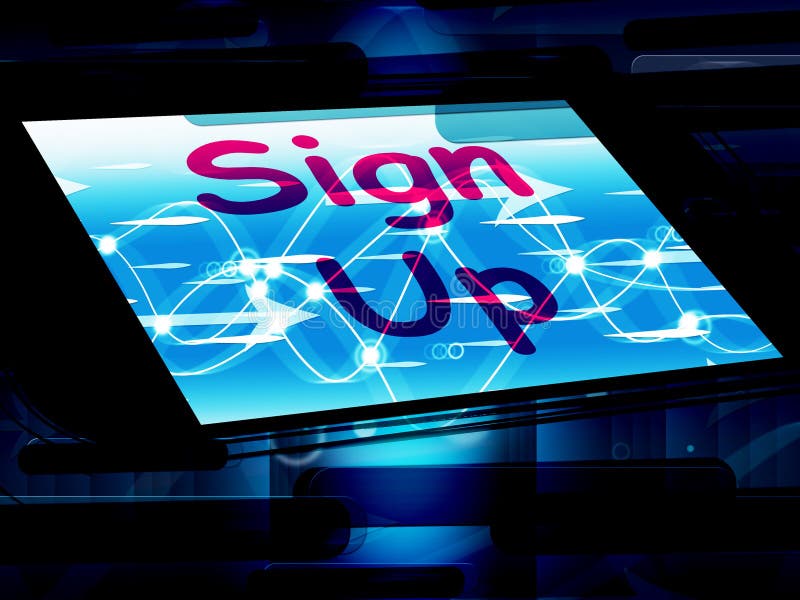 Sign Up on Screen Shows Join Membership Register Stock Illustration ...