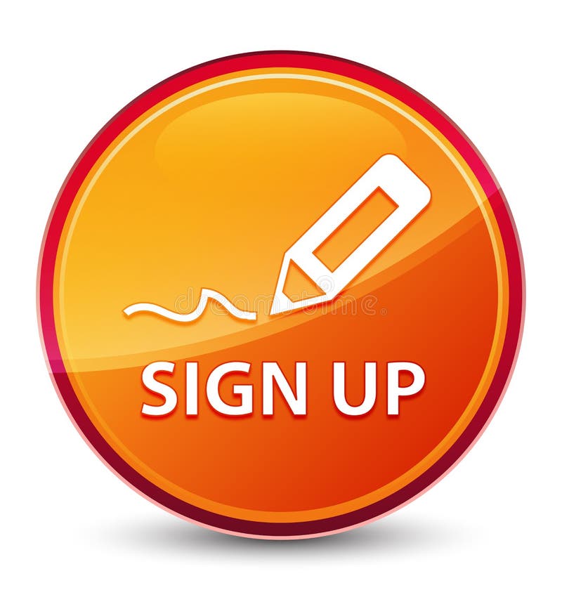 Sign Up Special Glassy Orange Round Button Stock Vector - Illustration ...