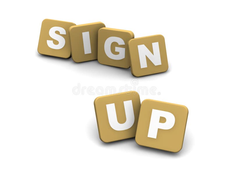 Sign up text stock illustration. Illustration of block - 15579031