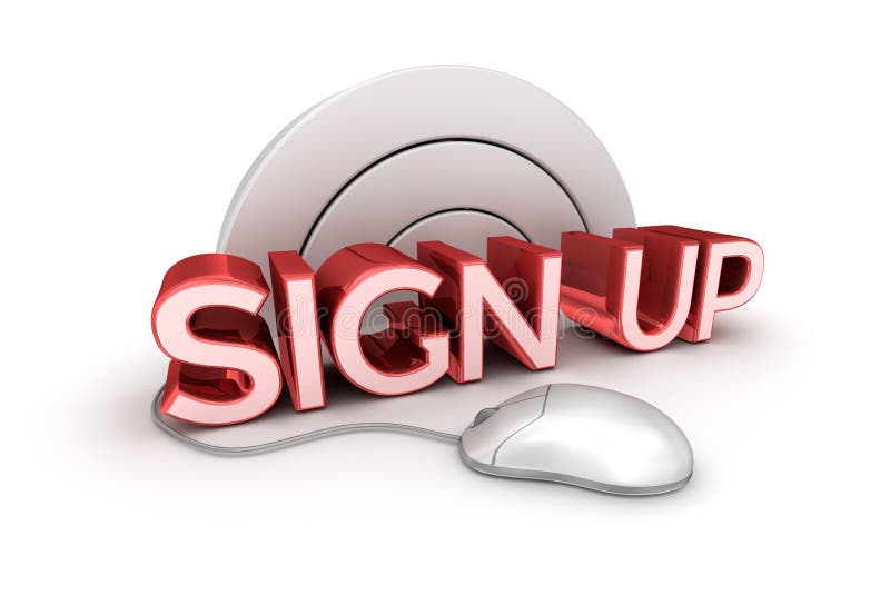 Sign Up text, 3d Concept stock illustration. Illustration of invitation ...