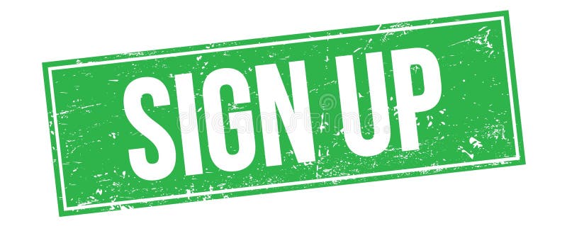 SIGN UP Text on Green Grungy Rectangle Stamp Stock Illustration ...