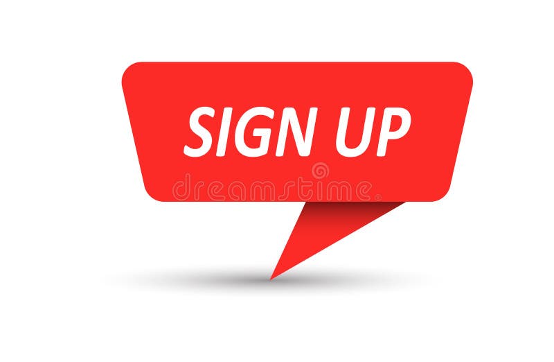Sign Up. Vector Banner, Pointer, Sticker, Label or Speech Bubble Stock ...