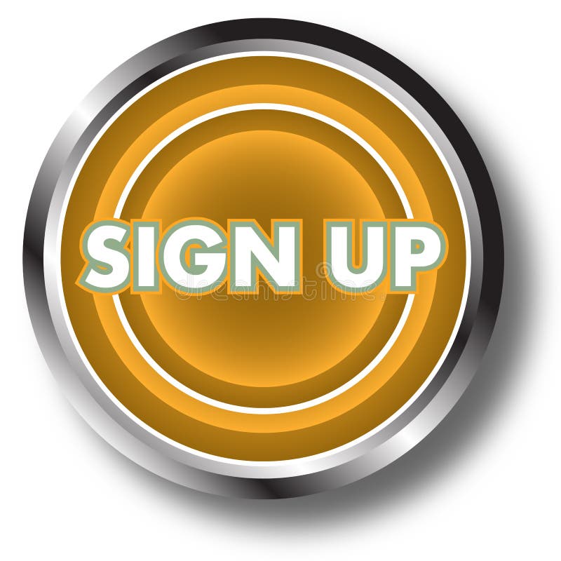 Sign Up (member Icon) Yellow Round Button Stock Illustration ...