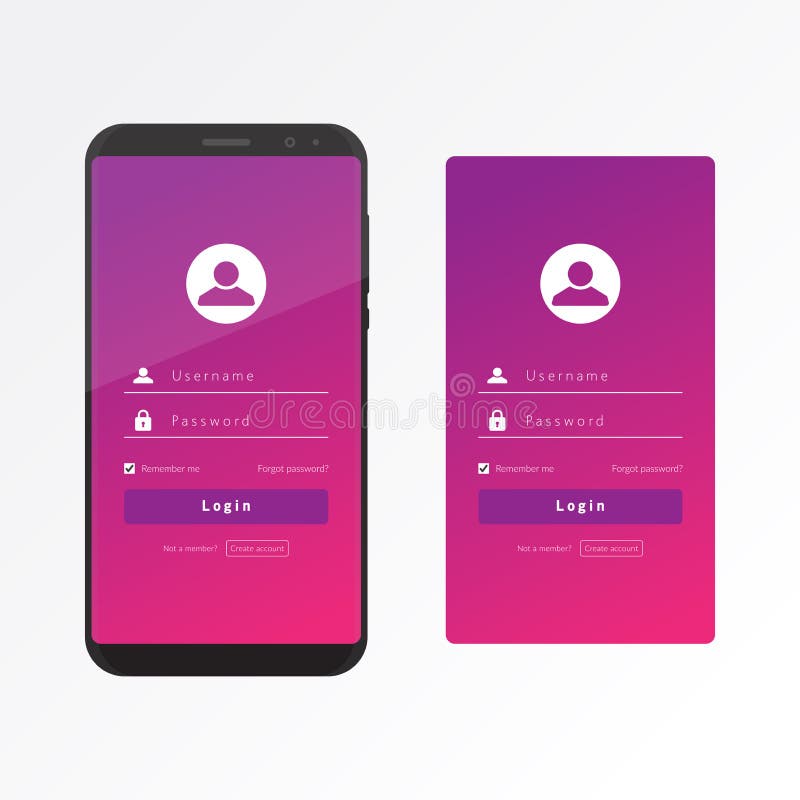 Sign in User Interface and User Experience Vector Design Template Stock ...