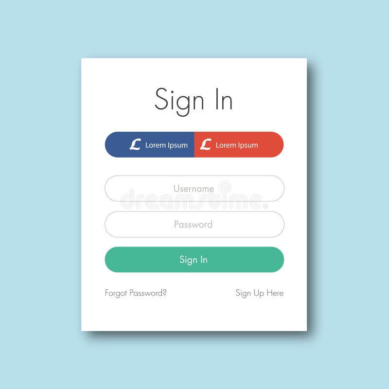 Sign in User Interface and User Experience Vector Design Template Stock ...