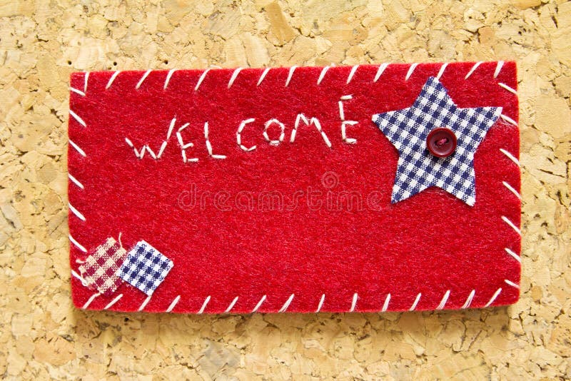 Sign velvet welcome stock image. Image of star, plate - 34726391