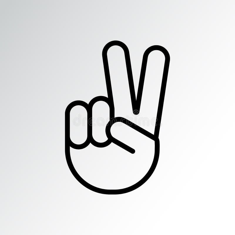 Victory and Peace Gesture Symbol. Hand with Two Fingers Up. Hand-drawn ... Victory and Peace Gesture Symbol. Hand with Two Fingers Up. Hand-drawn ...