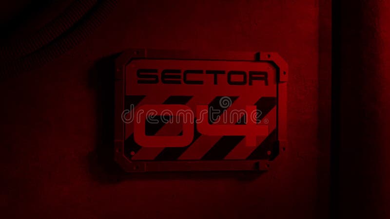 Sector 4 Generic Sci-Fi Sign in Emergency Light Stock Footage - Video ...