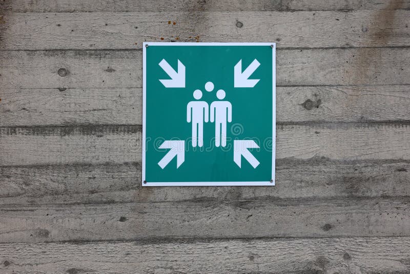 A Sign on the Wall Indicates the Gathering Place Stock Image - Image of ...
