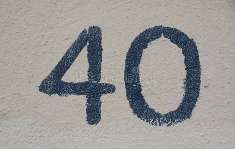 A Wall with the Number Forty Stock Image - Image of calligraphy ...