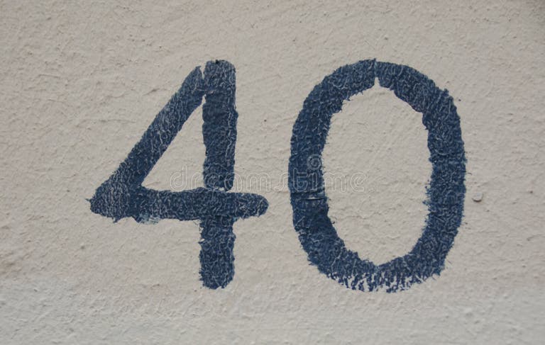 A Wall with the Number Forty Stock Image - Image of calligraphy ...
