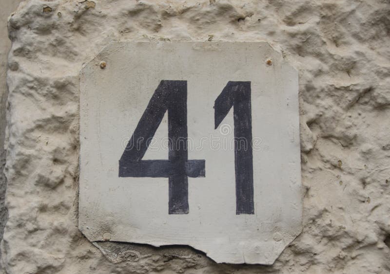 Wall with the Number Forty-one Stock Photo - Image of closeup, font ...