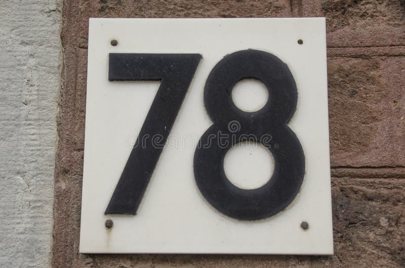 The Number Seventy-eight-78 Stock Image - Image of metal, digit: 230553867