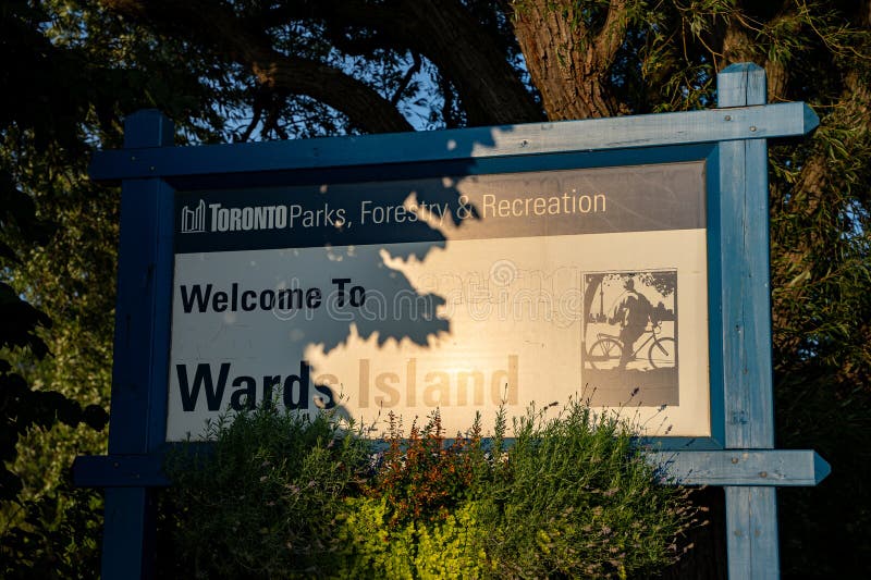 The Sign for Ward S Island in the Toronto Islands. Editorial Image ...