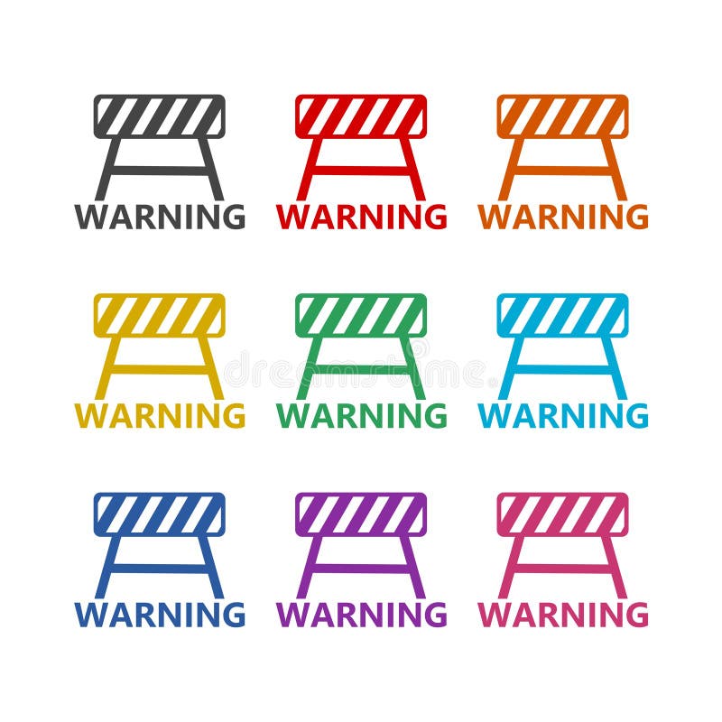 Sign. Warning! Color Icon Set Isolated on White Background Stock Vector ...