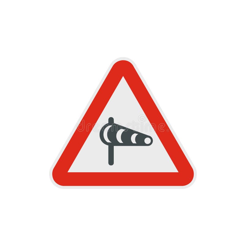 Sign Warning about Cross Wind from the Left Icon Stock Vector ...
