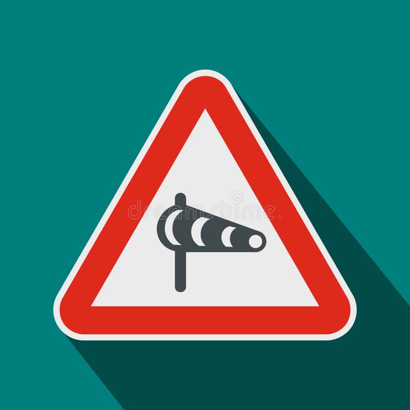 Sign Warning about Cross Wind from the Left Icon Stock Illustration ...