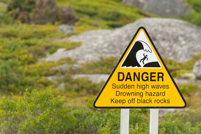 High waves warning stock image. Image of coastline, coast - 140075203