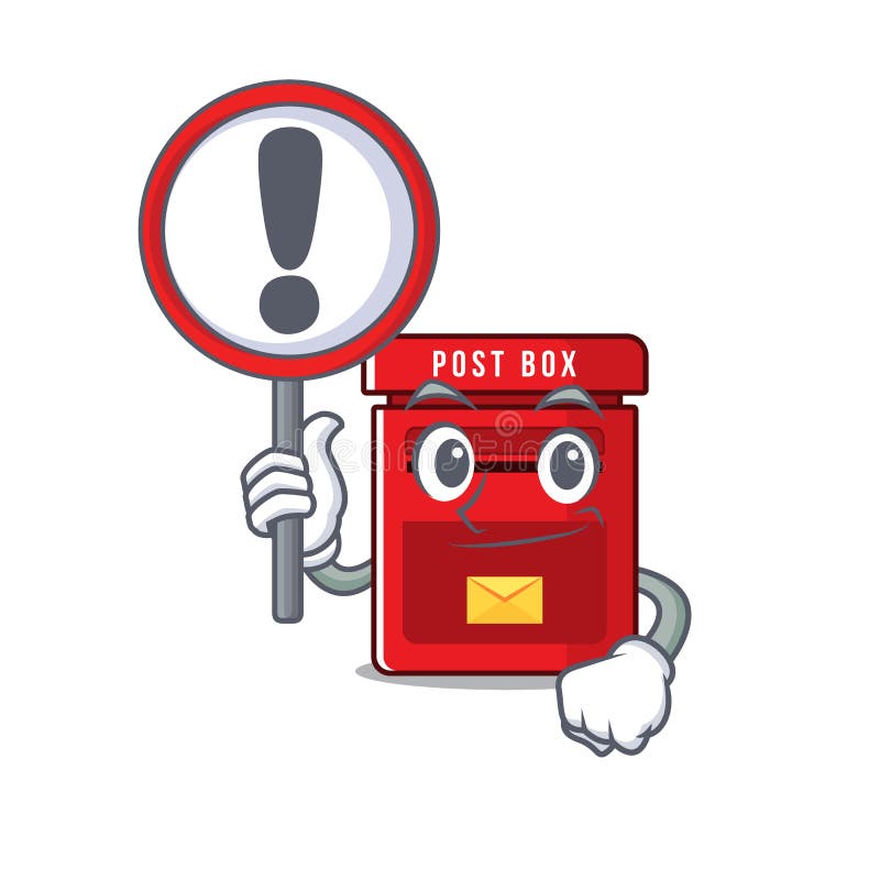 With Sign Warning Happy Mailbox in with Cartoon Cute Stock Vector ...