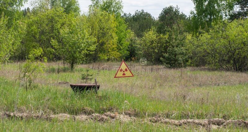 Chernobyl Warning Sign. Radioactive Places in Ukraine. Nuclear Power ...