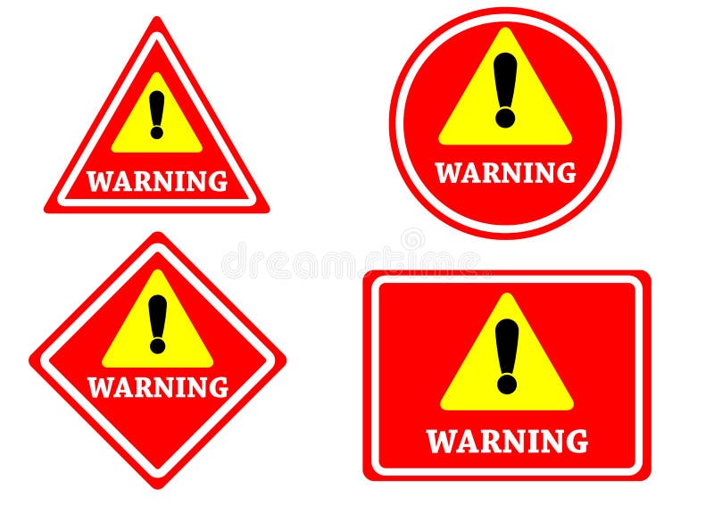 Sign Warning Red Color Isolated Stock Vector - Illustration of sign ...