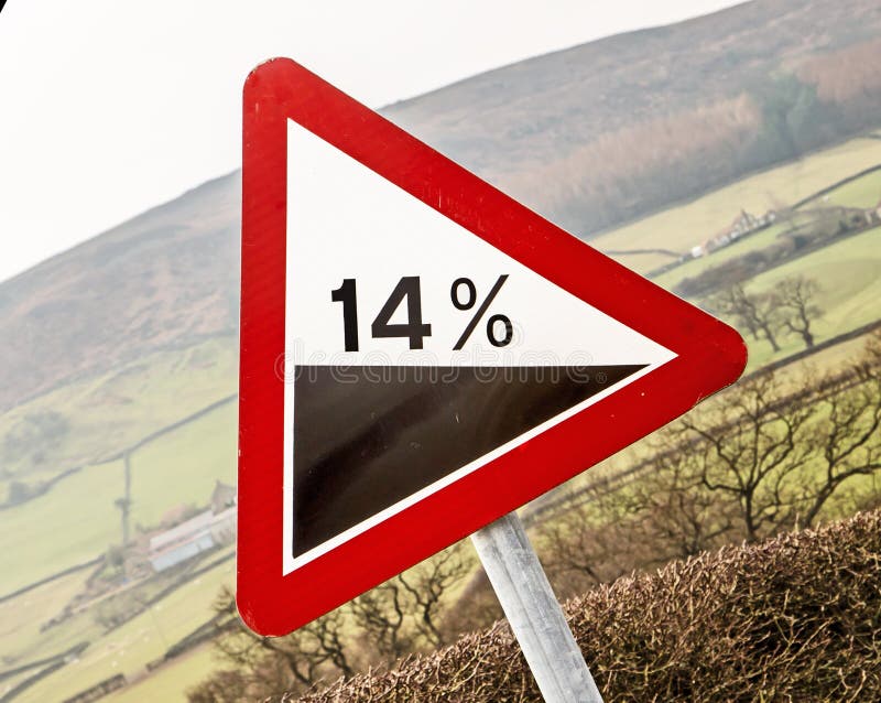 A Steep Gradient Warning Sign Stock Image - Image of blue, beauty ...