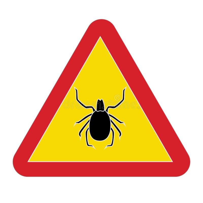 Sign warning tick disease stock vector. Illustration of health - 87740720