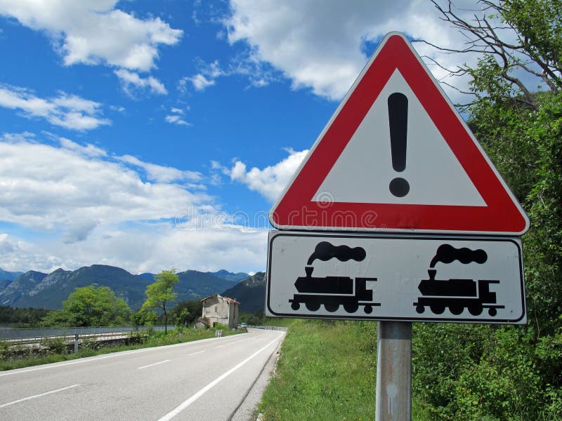 Sign of Warning Track Railway Stock Image - Image of highway, eyelash ...