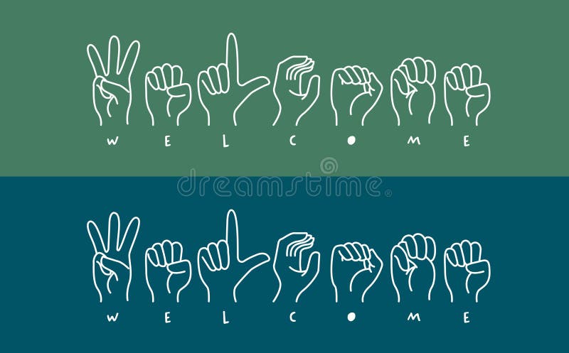 Deaf Sign Language Welcome Pictogram or Symbol Deaf Sign Language ...