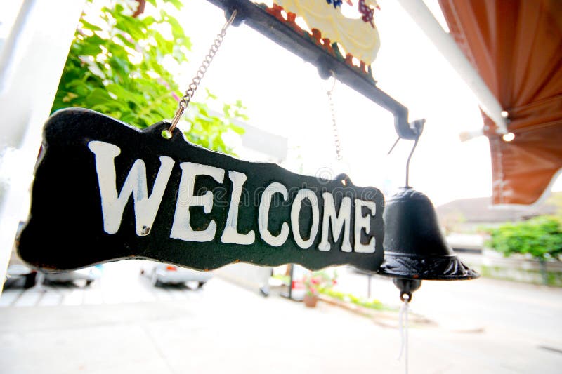 The Sign is Welcome on Cafe Stock Image - Image of morning, food: 106790705