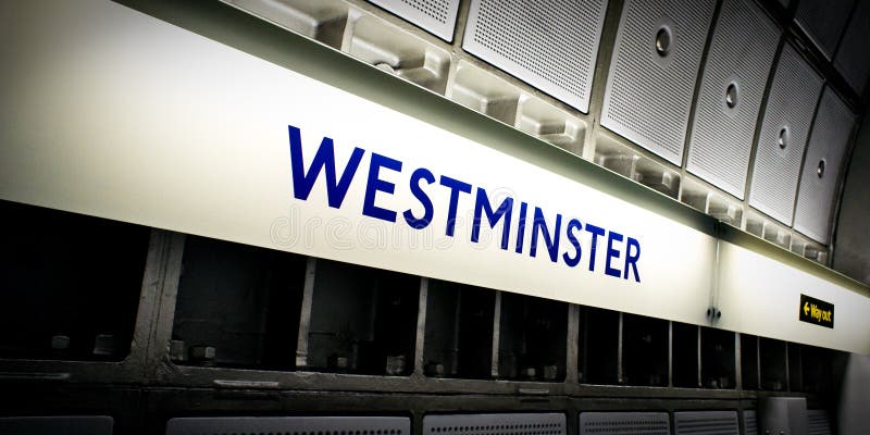 Sign for West minster stock image. Image of england, light - 21894703