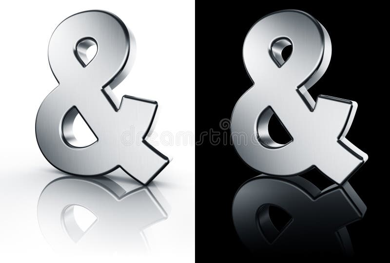 And Sign on White and Black Reflective Floor Stock Illustration ...