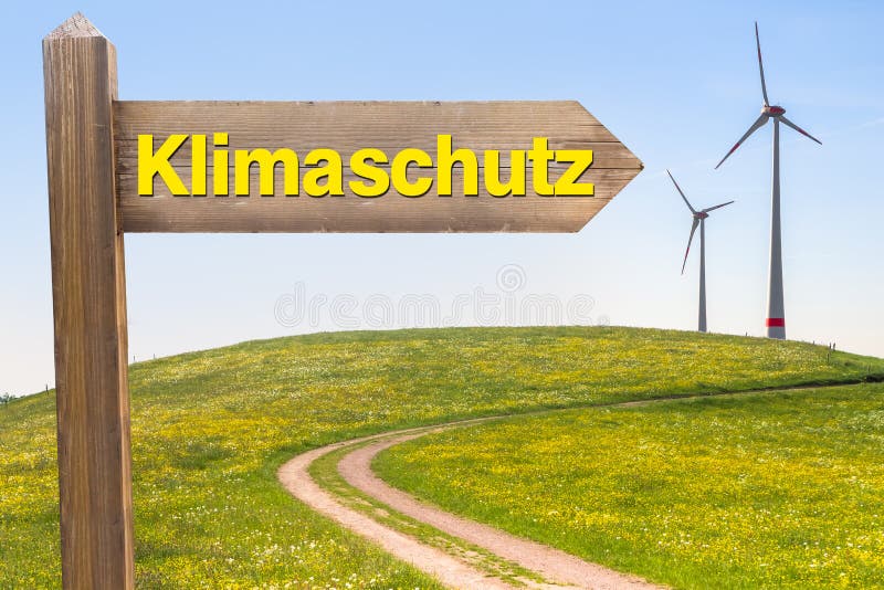 Climate Protection Concept in German Stock Image - Image of energy ...