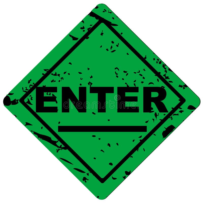 Sign with word enter stock illustration. Illustration of label - 17366933