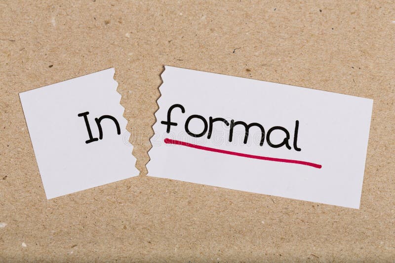 Sign with Word Informal Turned into Formal Stock Image - Image of parts ...