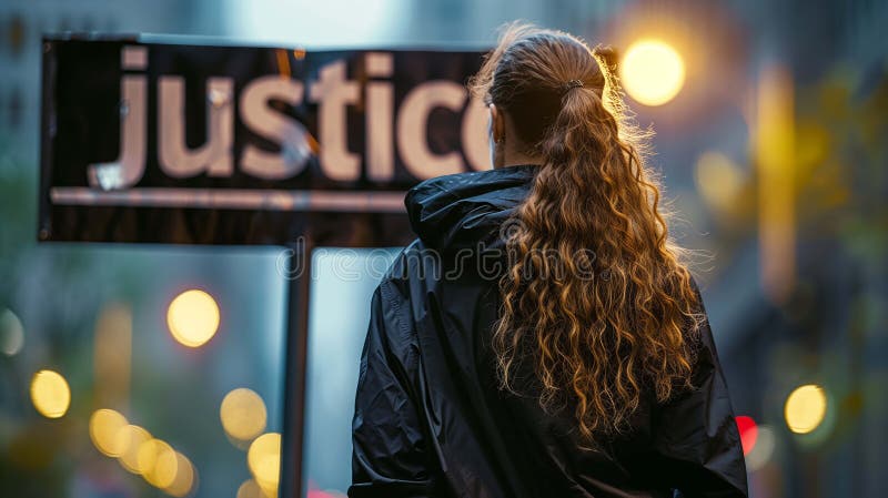 Sign with the Word Justice Clearly Displayed, Emphasizing the Theme of ...