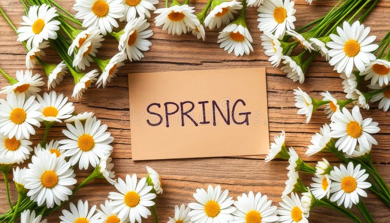 Sign with the Word Spring Written on it is Surrounded by a Bunch of ...