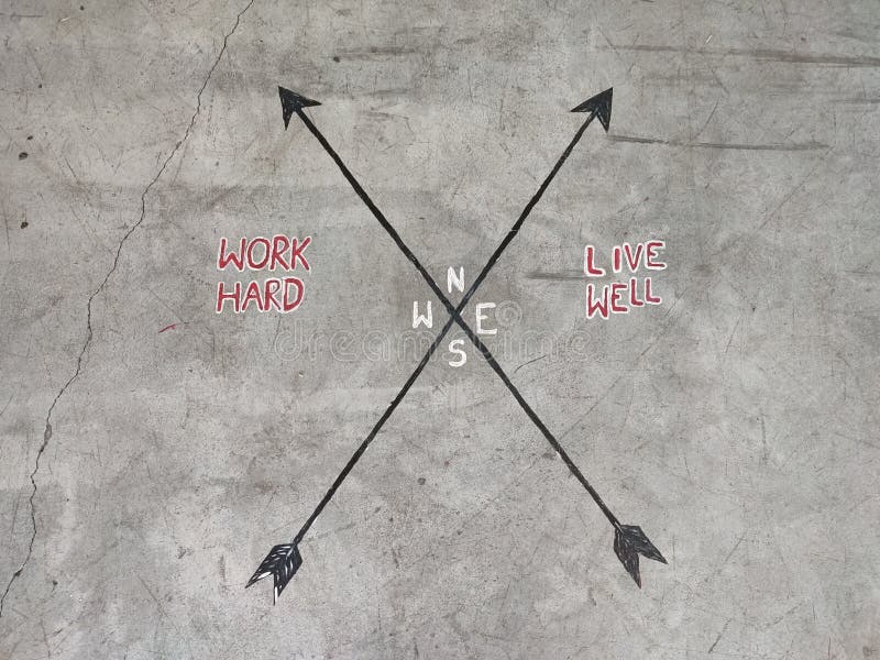 Sign Work Hard Live Well on a Stone Floor Stock Image - Image of soil ...