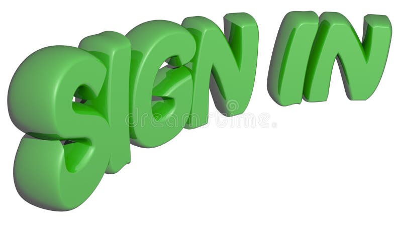 `SIGN in` Written with Blue 3D Letters on White Background - 3D ...