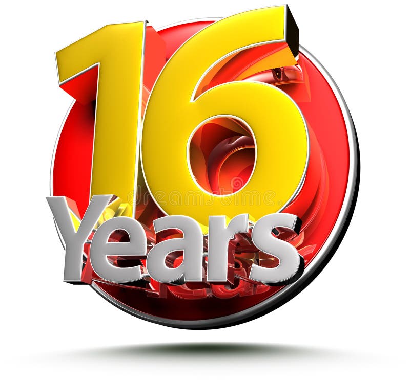 Sign 16 years. stock illustration. Illustration of event - 236880328