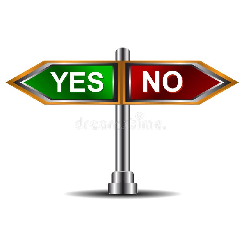 Sign yes and no stock vector. Illustration of question - 26974790