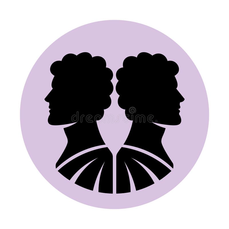 Stylized Gemini Zodiac Sign Isolated Stock Illustrations – 283 Stylized ...
